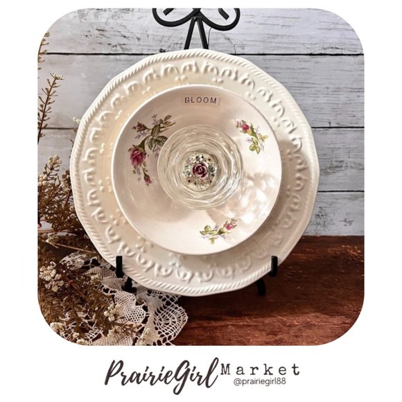 Hand Crafted | Art | Altered Vintage Plates Art Display Hand Crafted ...